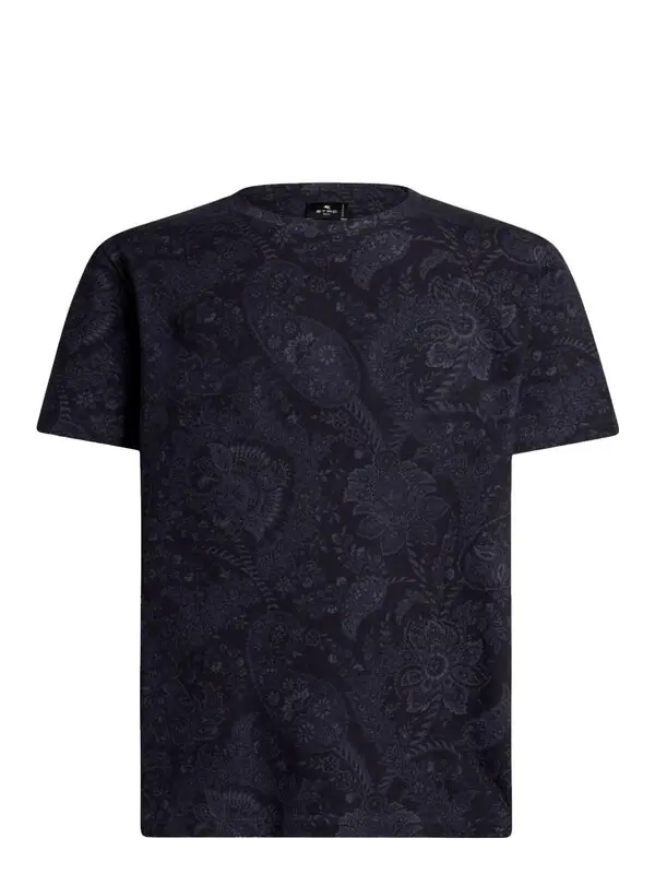 Etro Paisley-print Jersey T-shirt - Blue