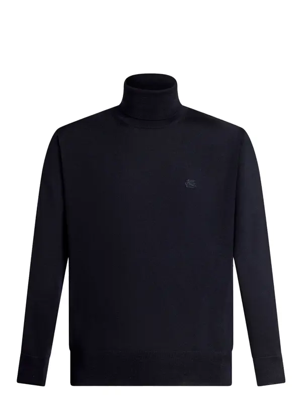Etro Pegaso-embroidered Wool Jumper - Blue