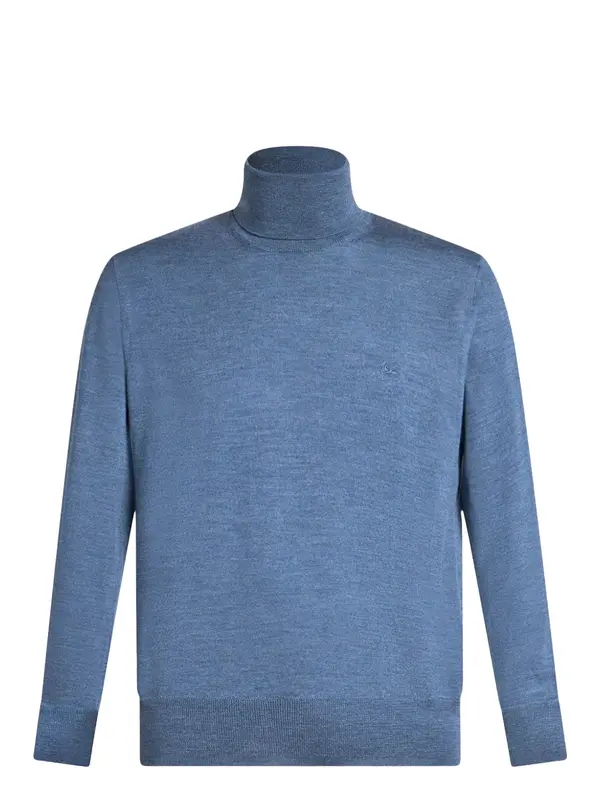 Etro Pegaso-embroidered Wool Jumper - Blue