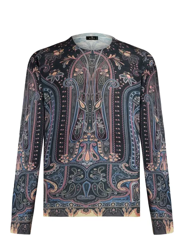 Etro Paisley Intarsia-knit Jumper - Black