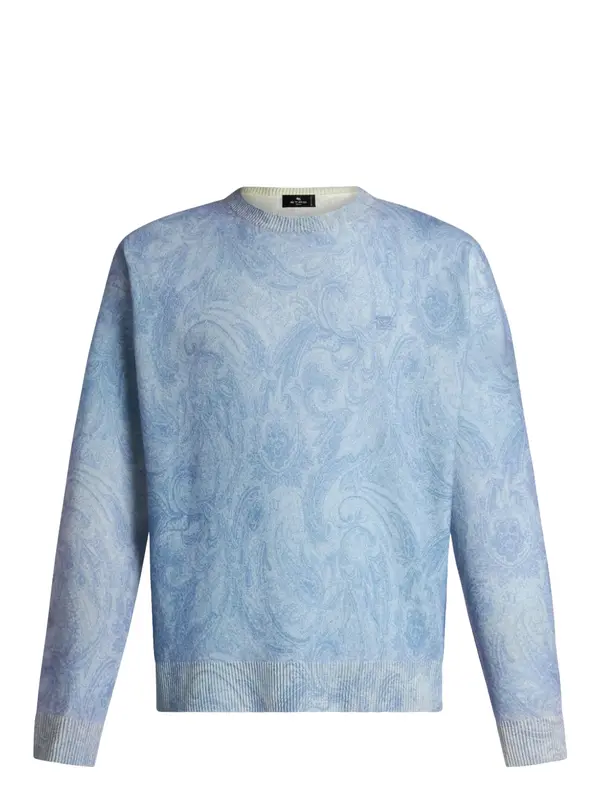Etro Paisley Intarsia-knit Jumper - Blue