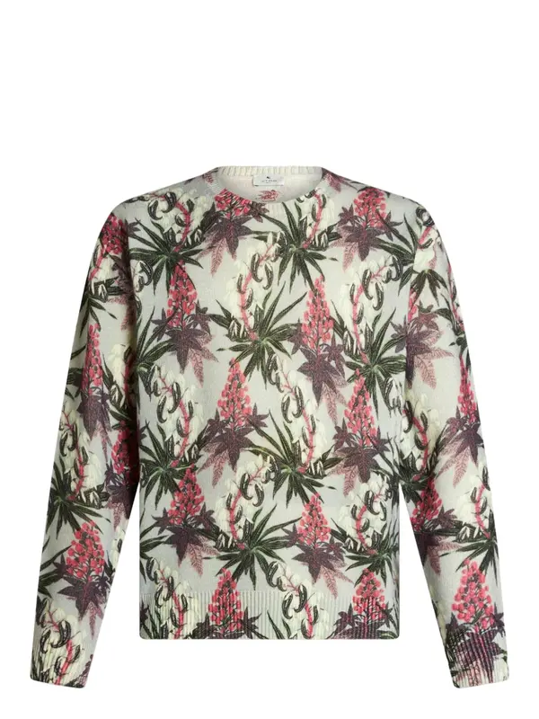 Etro Floral Intarsia-knit Jumper - Neutrals