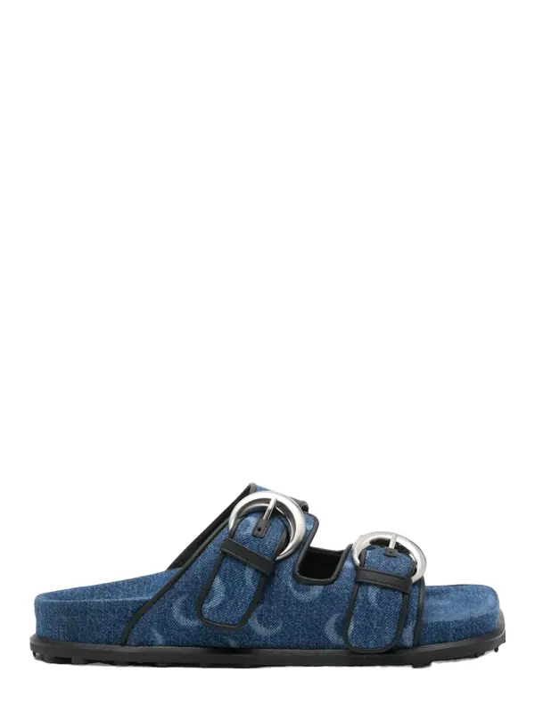 MARINE SERRE Moonogram Denim Sandals - Blue