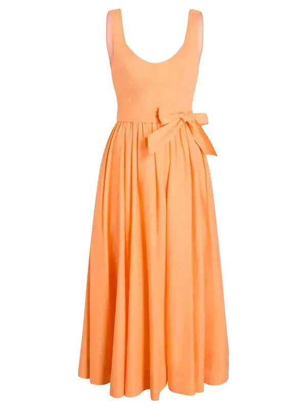 Cinq À Sept Kilah Draped Midi Dress - Orange