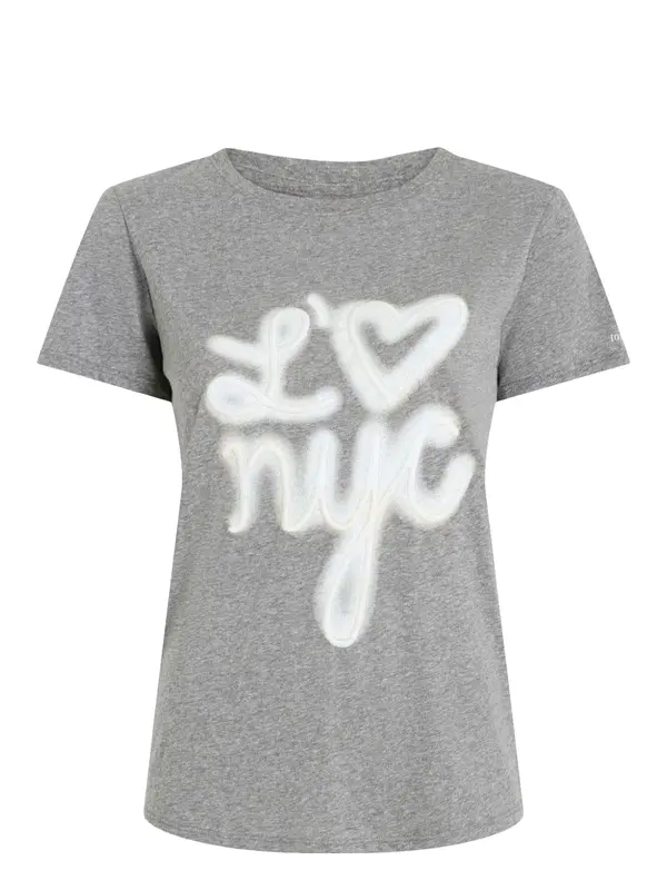 Cinq À Sept Slogan-print Cotton T-shirt - Grey