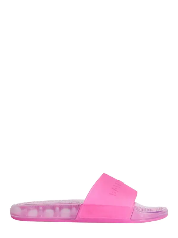 Balenciaga Logo-embossed Transparent Pool Slides - Pink