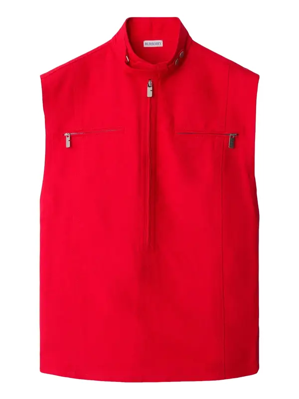 Burberry Half-zip Tank Top - Red