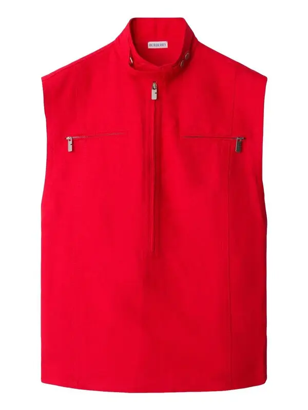 Burberry Half-zip Tank Top - Red