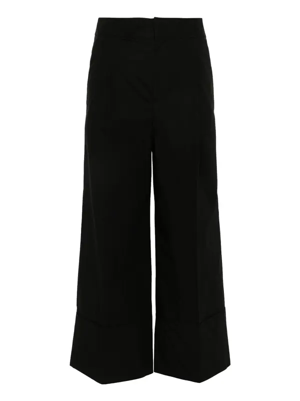 TWINSET Cropped Straight Trousers - Black