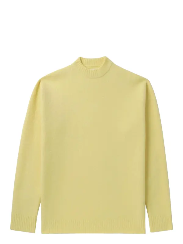 JIL SANDER Mock-neck Wool Jumper - Yellow