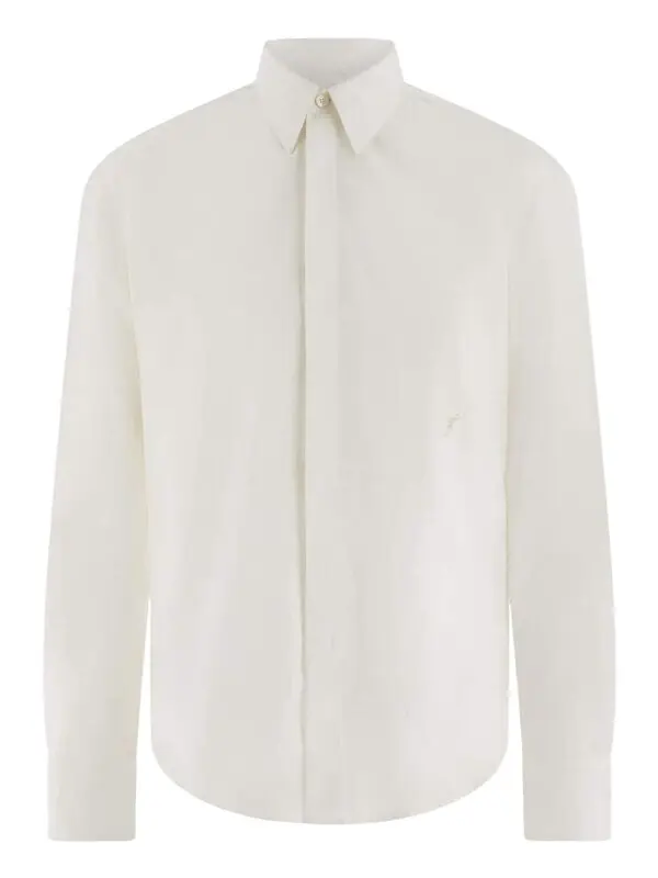 FERRAGAMO Monogramed Cotton Shirt - White