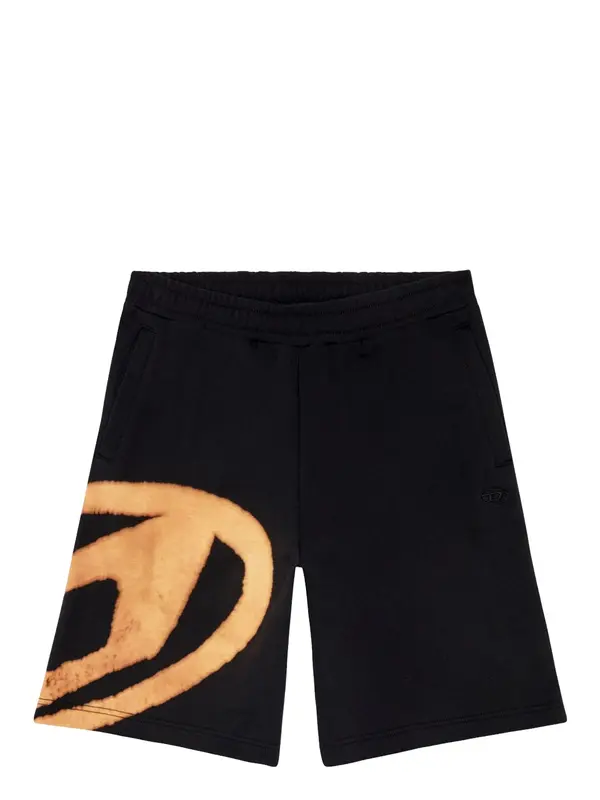 Diesel Cotton Track Shorts - Black