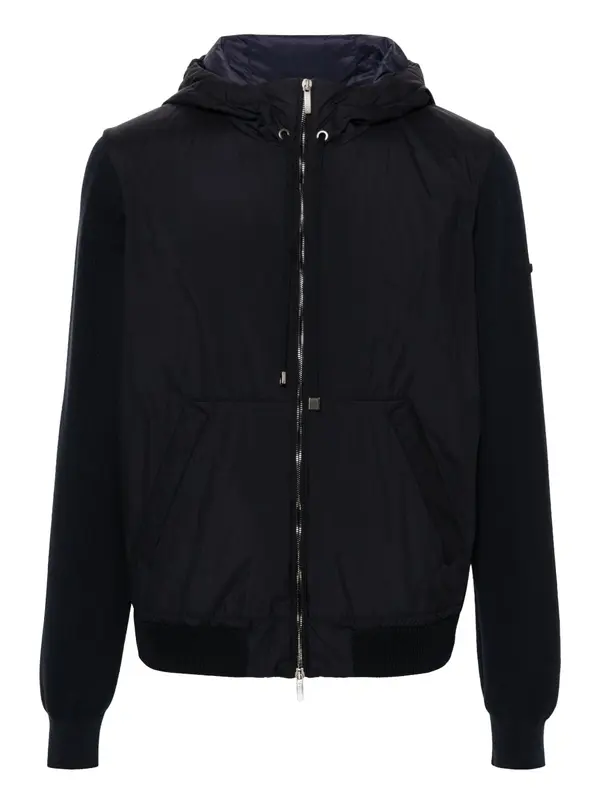 Peserico Panelled Hooded Jacket - Blue