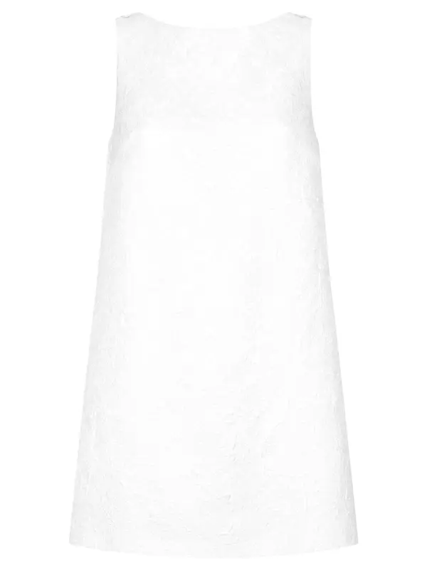 Dolce & Gabbana Brocade Mini Shift Dress - White