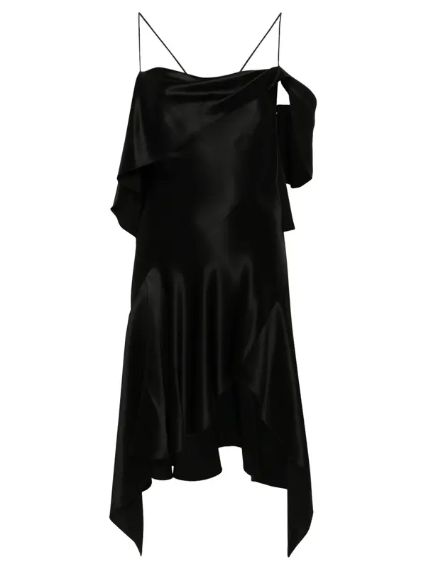 Givenchy One-shoulder Silk Dress - Black