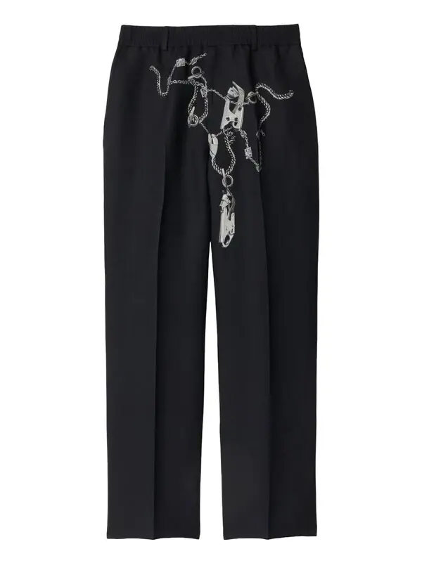 Burberry Knight Hardware Straight-leg Trousers - Black