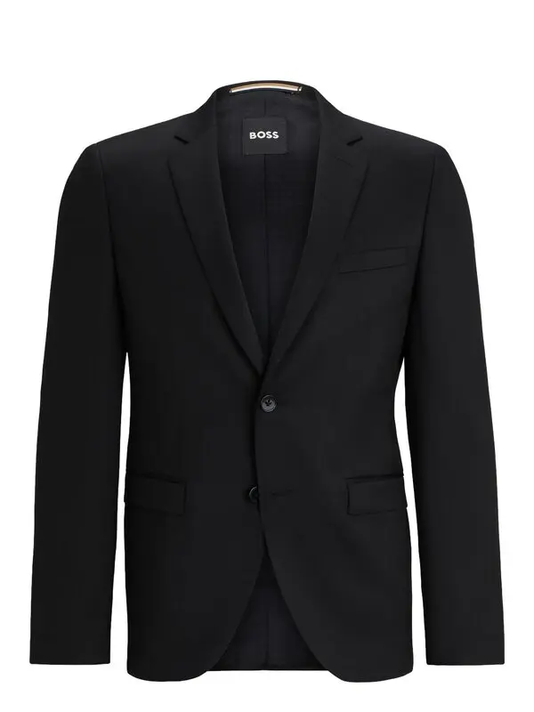 BOSS Virgin-wool Single-breasted Blazer - Black