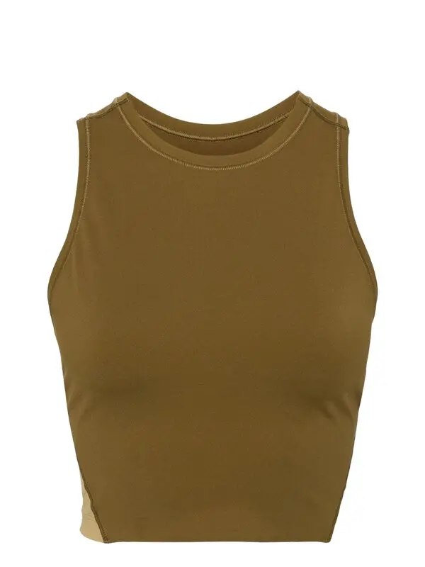 On Movement Panelled Crop Top - Brown
