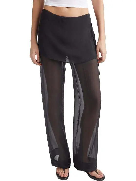 Paloma Wool Archive Layered Silk Trousers - Black