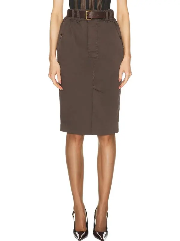 Saint Laurent Pencil Skirt - Dark Brown