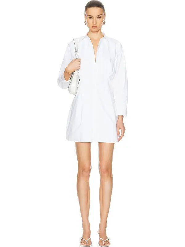 FRAME Pleated Shirt Dress - White