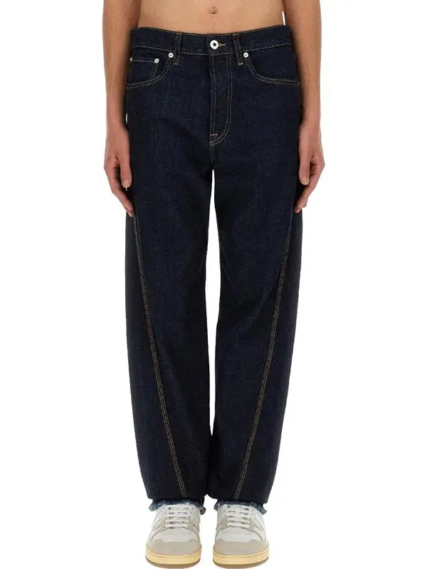 LANVIN Twisted Straight Leg Jeans - Blue