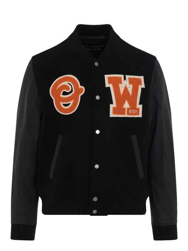 Off-White Patch Varsity Jacket - Black