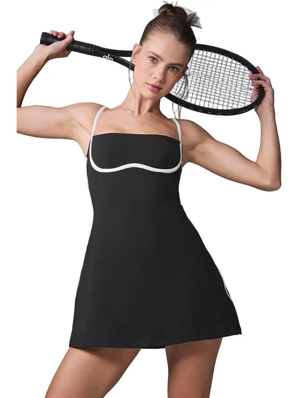 Alo Yoga Airbrush Streamlined A-line Dress - Black/white