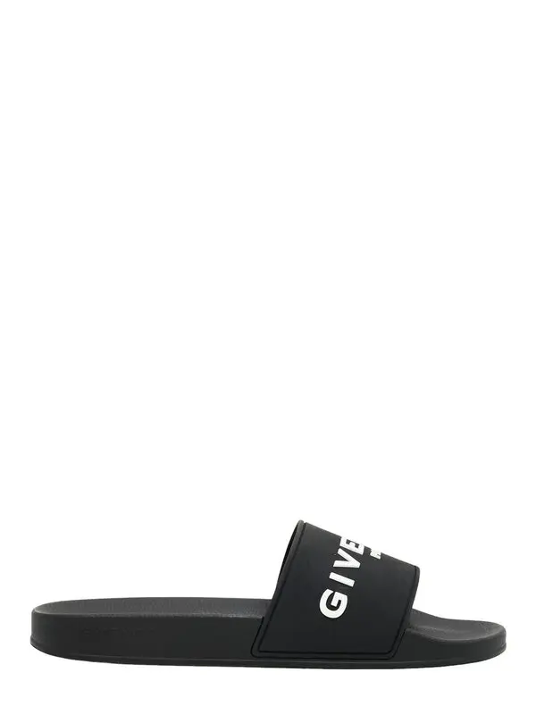 Givenchy Leather Slide Sandals - Black