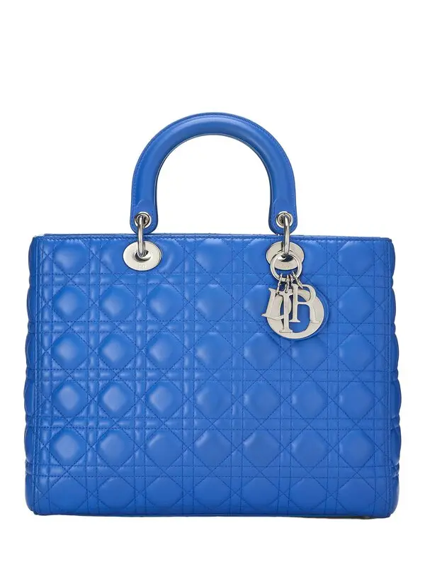 Dior Cannage Quilted Lambskin Lady - Blue