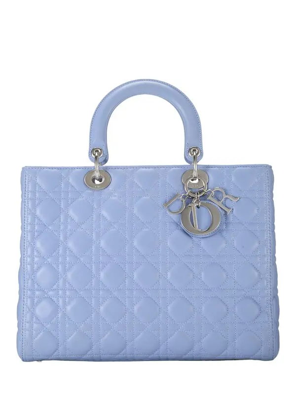 Dior Cannage Quilted Lambskin Lady - Blue