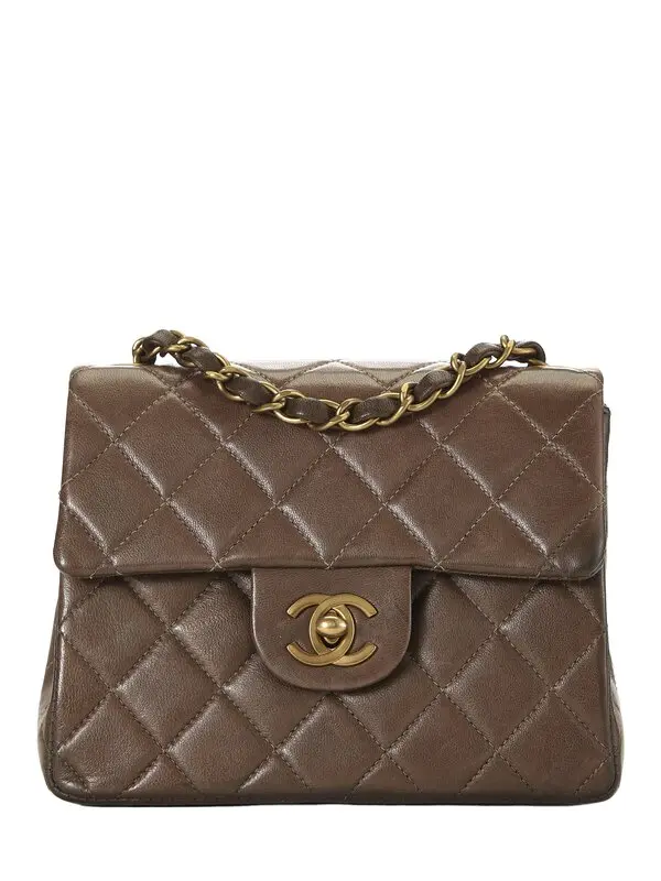 Chanel Quilted Lambskin Half Flap Bag - Brown