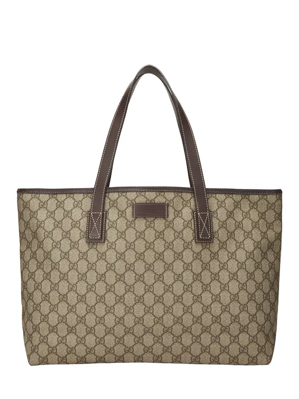 Gucci Original Gg Supreme Canvas Zip Tote - Brown