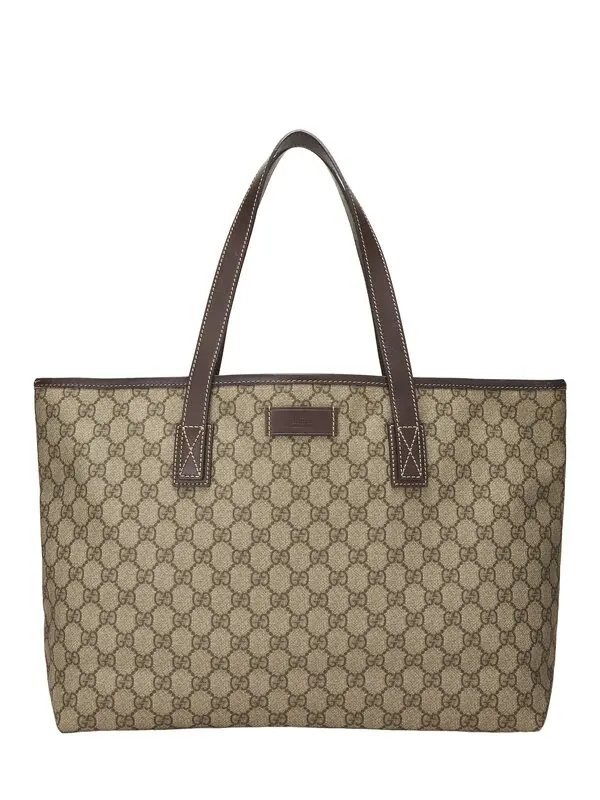 Gucci Original Gg Supreme Canvas Zip Tote - Brown