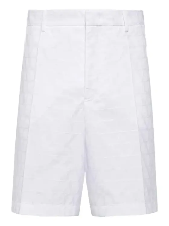 Valentino Garavani Jacquard Cotton Poplin Shorts - White