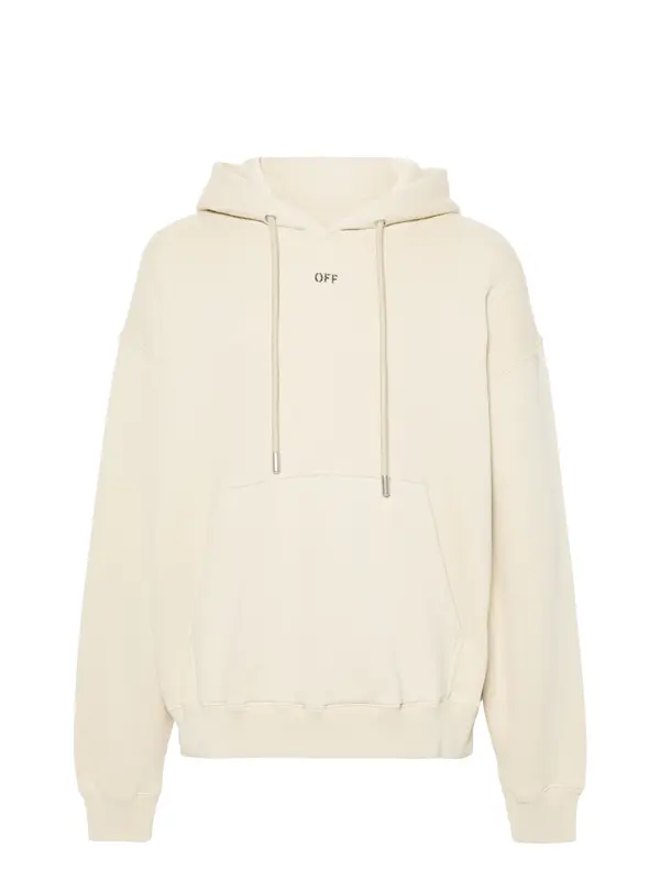 Off-White Off Stamp Skate Cotton Hoodie - Neutrals