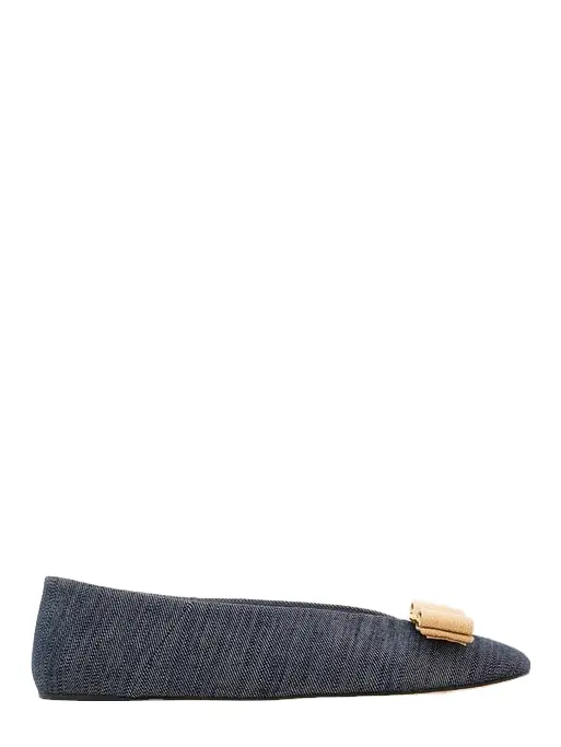 FERRAGAMO Vara Bow Ballet Flat - Denim