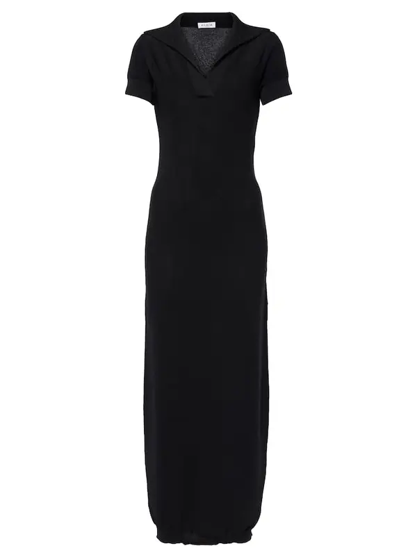 Alaïa Semi-sheer Polo Dress - Black
