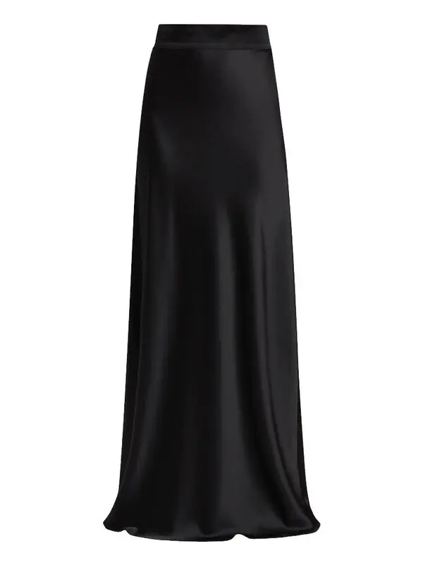 L'Agence Ryker Silk Bias-cut Skirt - Black