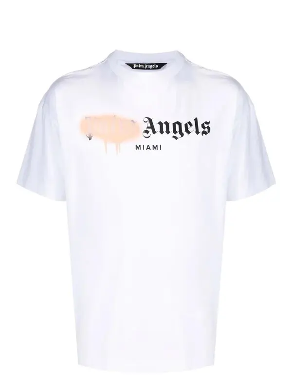 Palm Angels Miami Sprayed Logo T-shirt - White