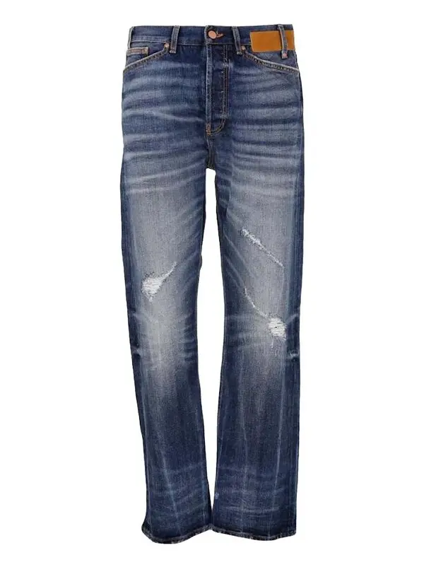 Palm Angels Palm Logo Straight Fit Jeans - Blue