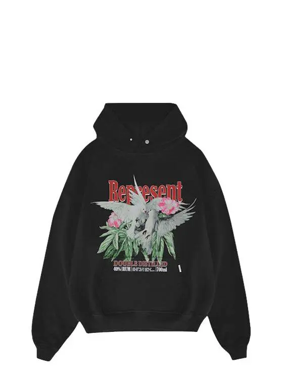 REPRESENT Double Distilled Hoodie - Off Black