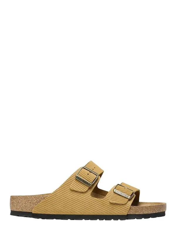 BIRKENSTOCK Arizona Embossed Corduroy Suede Sandals - Cork Brown