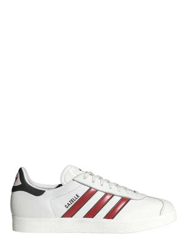 Adidas Gazelle Lace Up Sneakers - Core White/better Scarelet Red/core Black