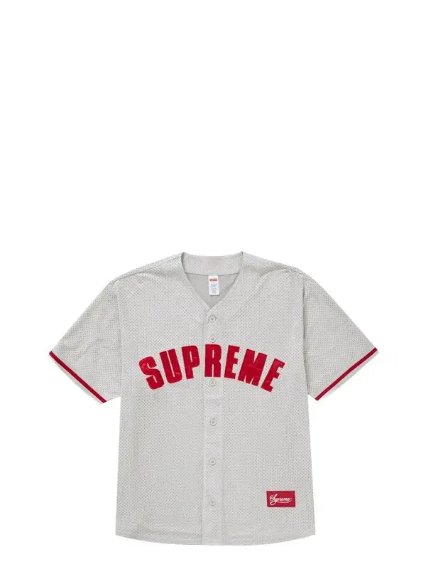 Supreme Ultrasuede Mesh Baseball Jersey - Grey