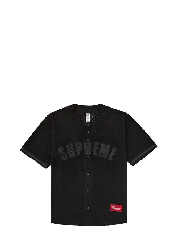 Supreme Ultrasuede Mesh Baseball Jersey - Black