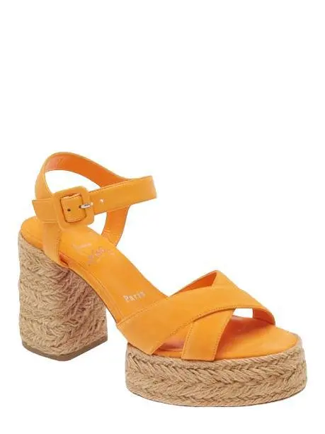 CHRISTIAN LOUBOUTIN Calakala Espadrille Platform Sandal - Hibiscus