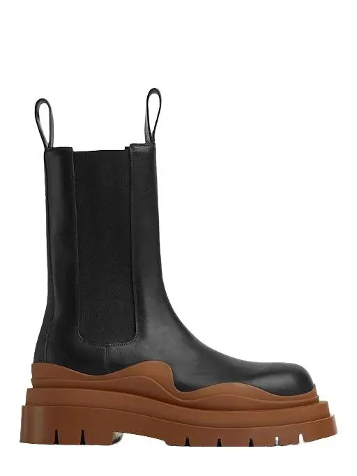 Bottega Veneta Tire Boots - Black/cognac