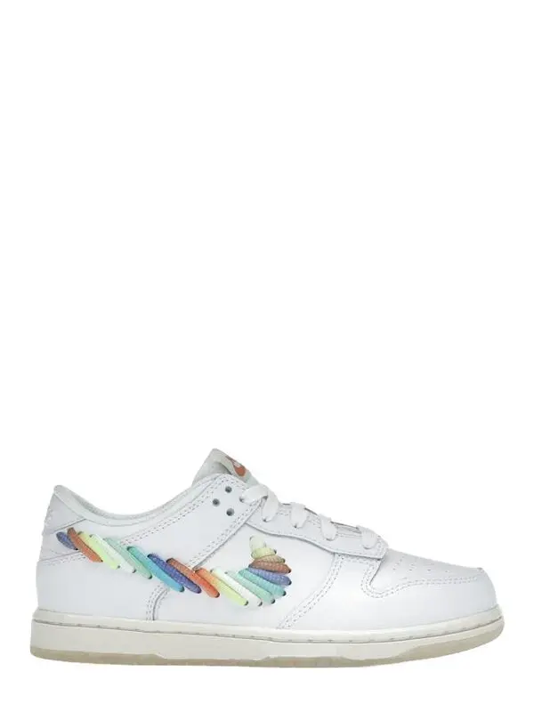 Nike Dunk Low Se Rainbow Lace Swoosh - White