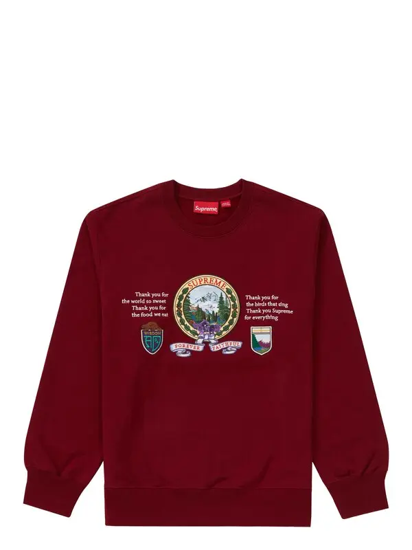 Supreme Mountain Crewneck Sweatshirt - Cardinal